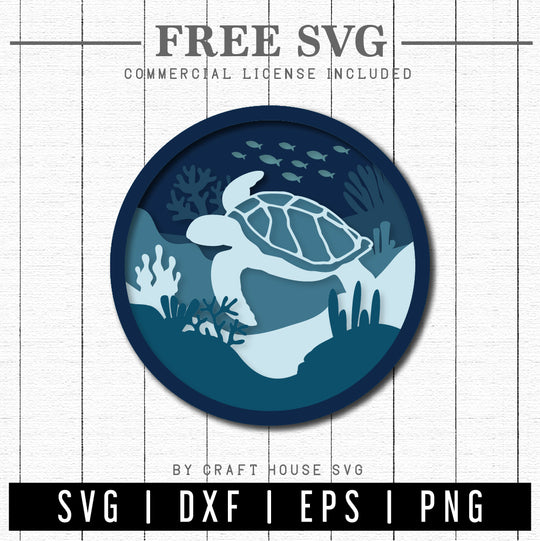 FREE 3D Layered Sea Turtle SVG cut file - Craft House SVG