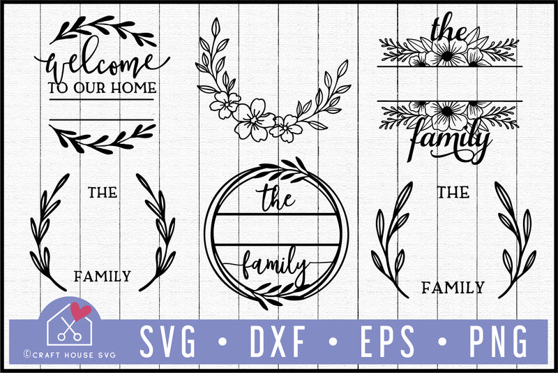 Family Name Sign SVG Bundle - Free and Premium Files