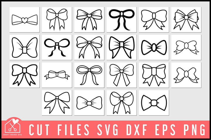 Ribbon Bows SVG Bundle Bow Tie Cut Files - Craft House SVG