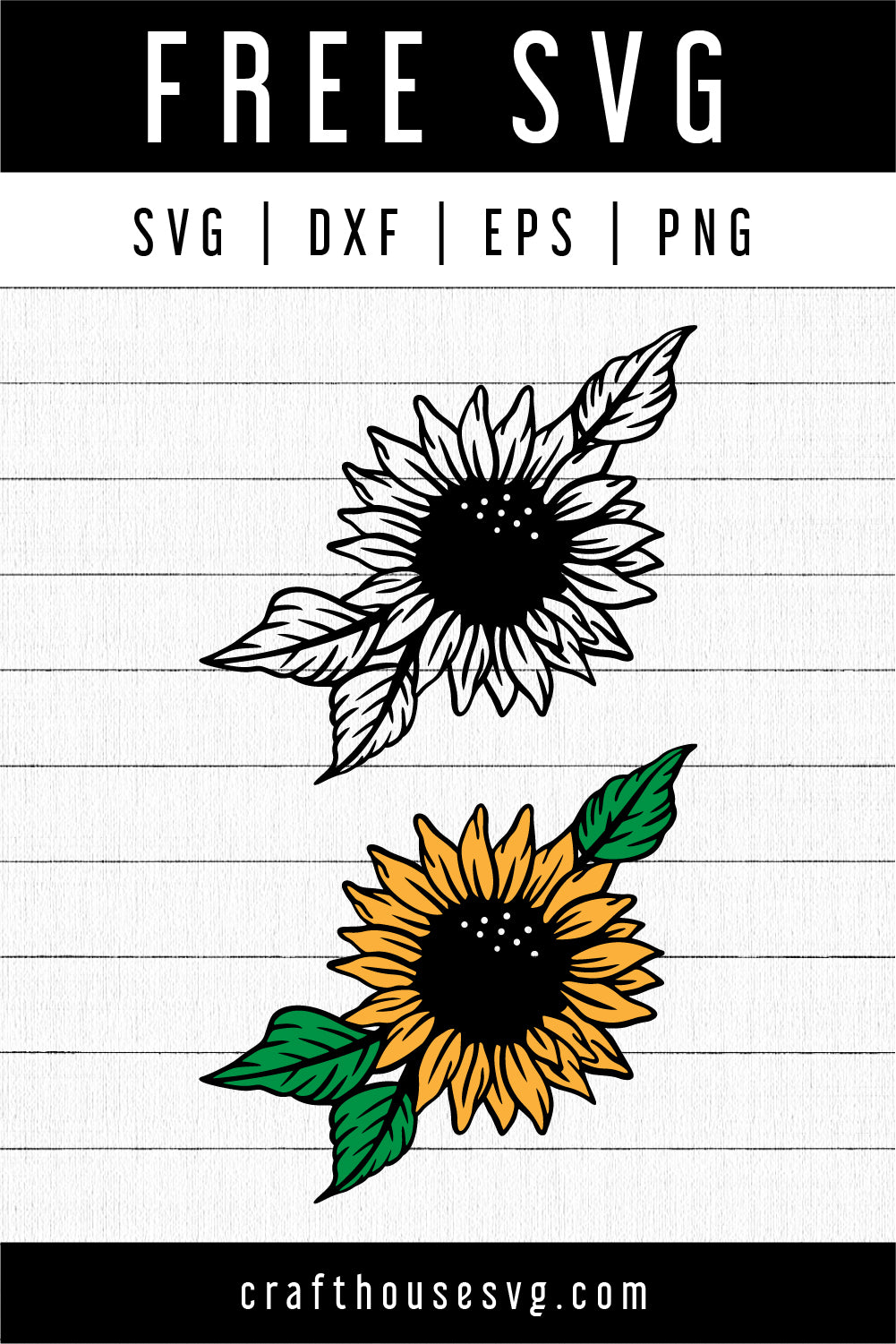 FREE Sunflower SVG - Craft House SVG