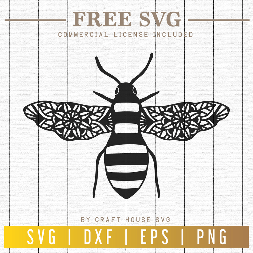 FREE Bee Mandala SVG - Free and Premium Files – Craft House SVG