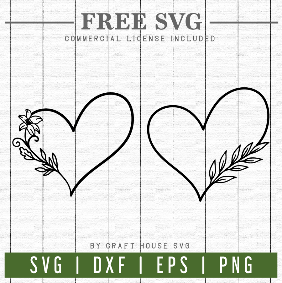 FREE Heart Floral Frames SVG | FB102 - Craft House SVG