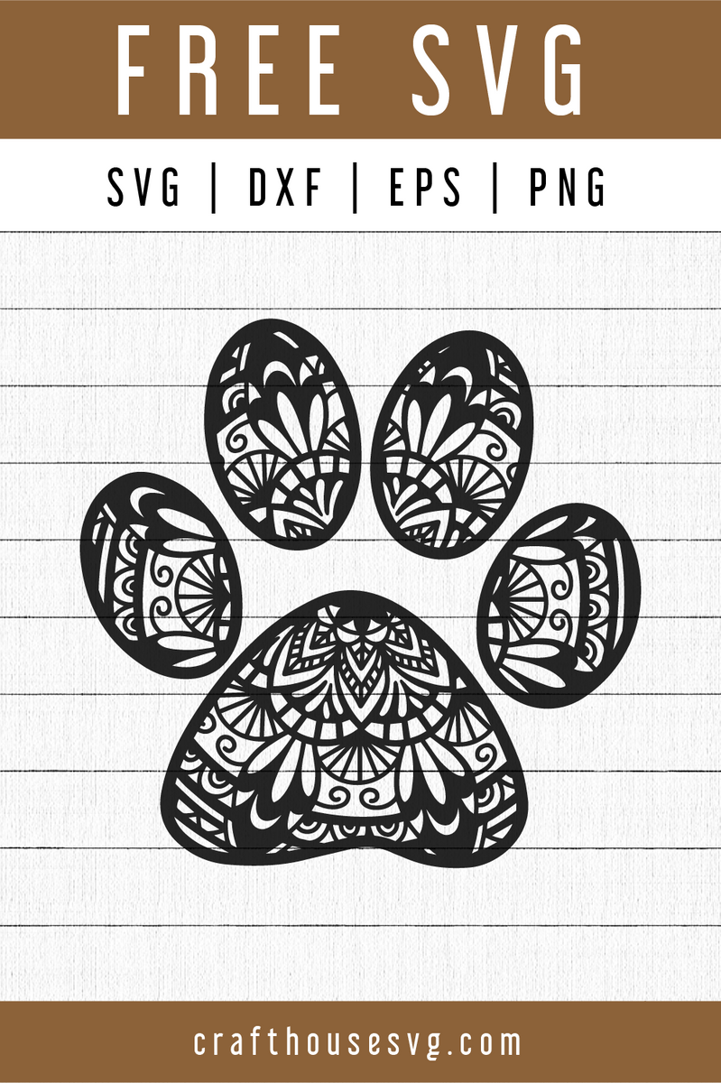 FREE Paw Print Mandala SVG | FB107 - Craft House SVG
