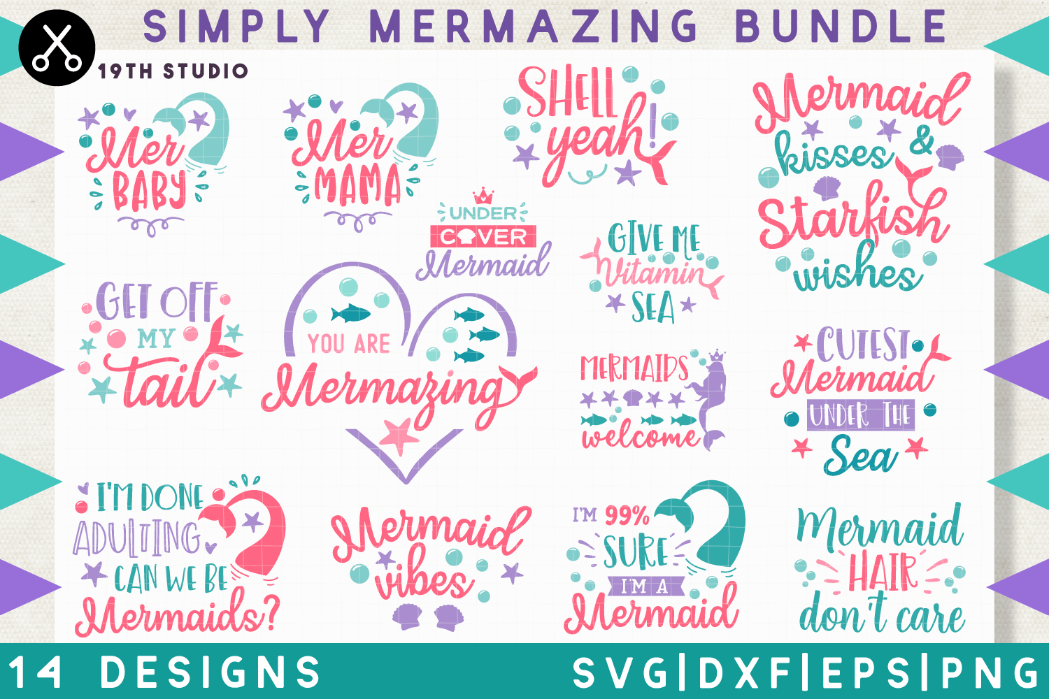 Mermaid SVG bundle - M33 - Craft House SVG