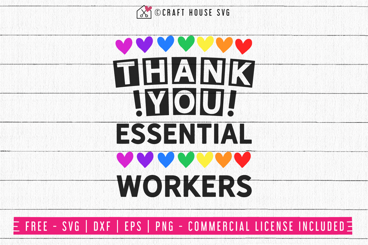 Thank You Essential Workers SVG | FB82 - Craft House SVG